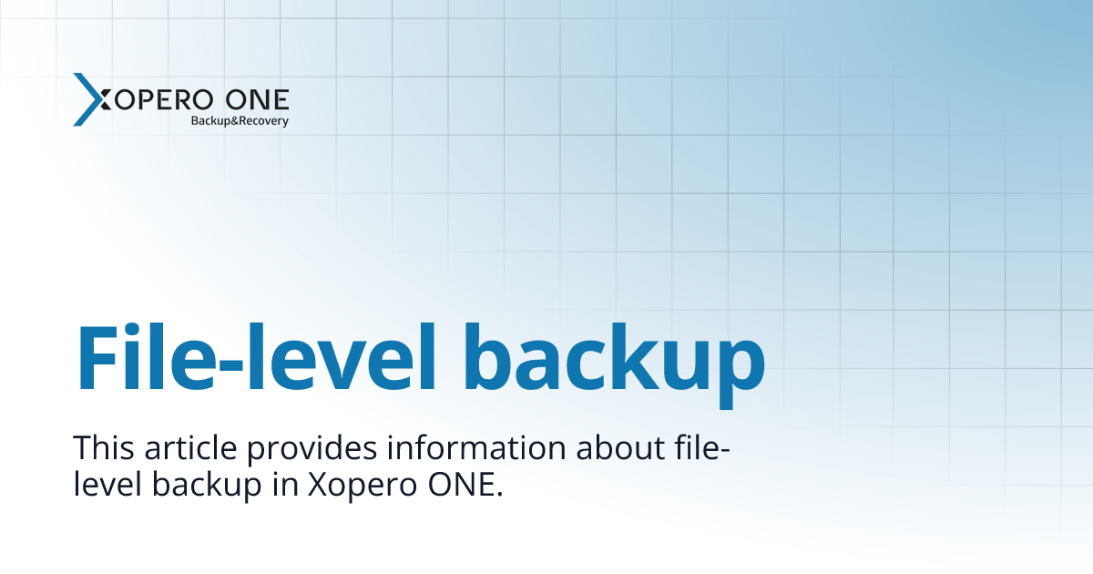 File-level backup | Xopero ONE Knowledge Base