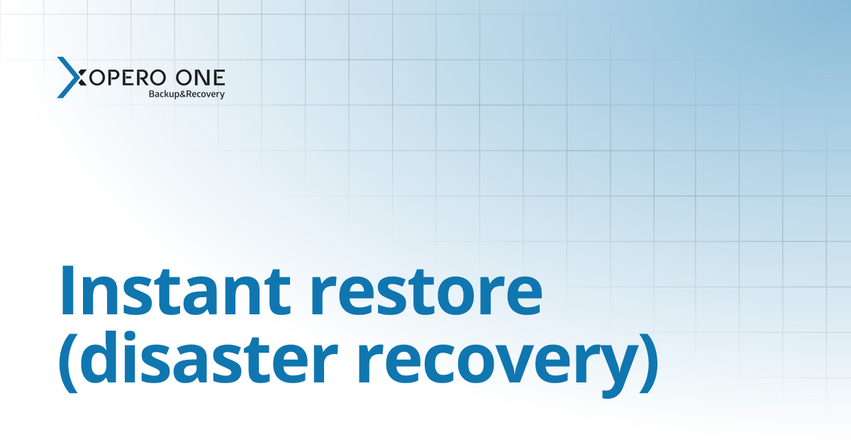 Instant Restore - Disaster Recovery Feature | Xopero ONE EN