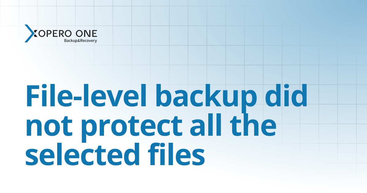 File-level backup did not protect all the selected files | Xopero ONE Knowledge Base