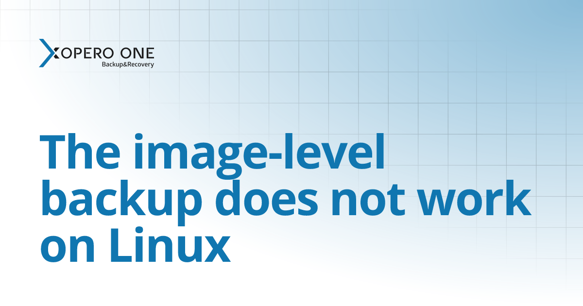 The image-level backup does not work on Linux | Xopero ONE Knowledge Base